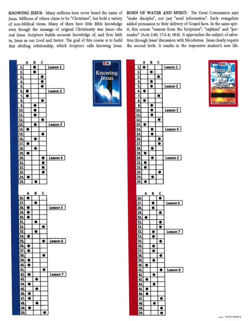 Master Series - Grading Key | World Bible School